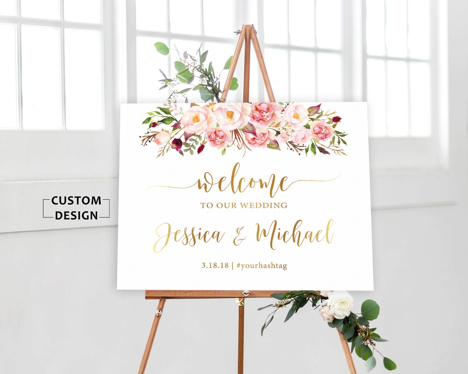 Wedding Welcome Sign Wedding Welcome Sign Printable Burgundy | Etsy