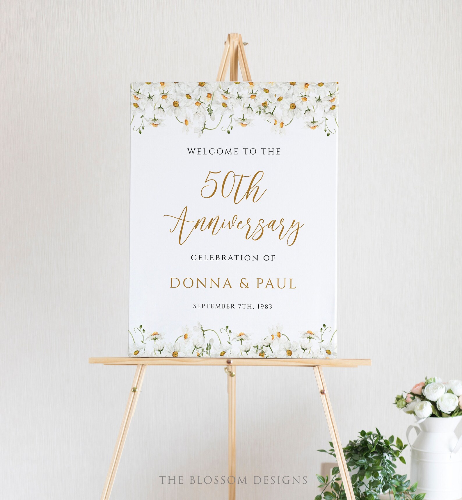 Anniversary Party Welcome Sign Daisy Anniversary Sign - Etsy