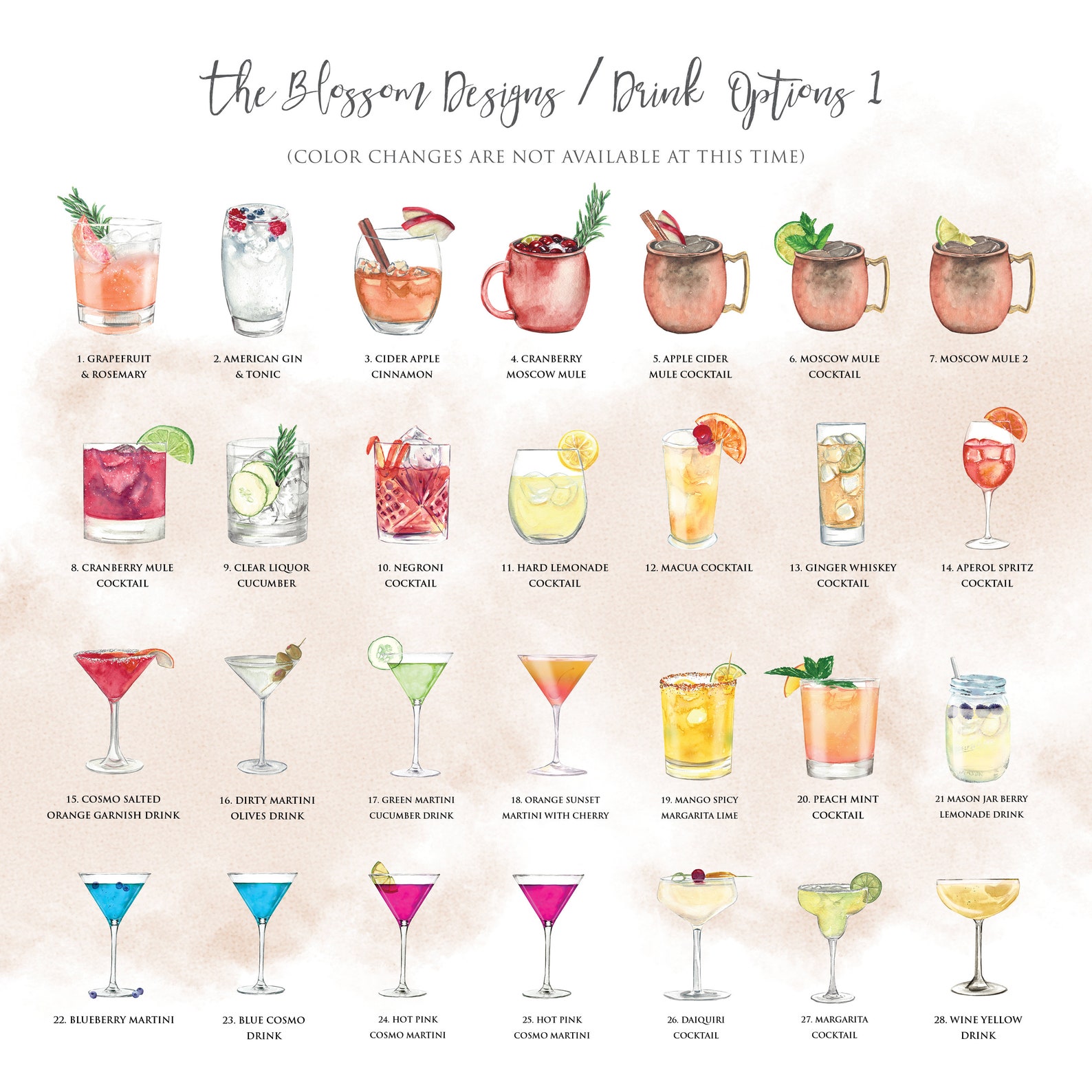 Bar Menu Signs Signature Drink Bar Menu Wedding Bar Menu | Etsy