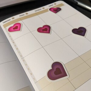 5 Pack Mini Pink Holographic Rainbow Hearts for Planners, Cards, Gifts ...