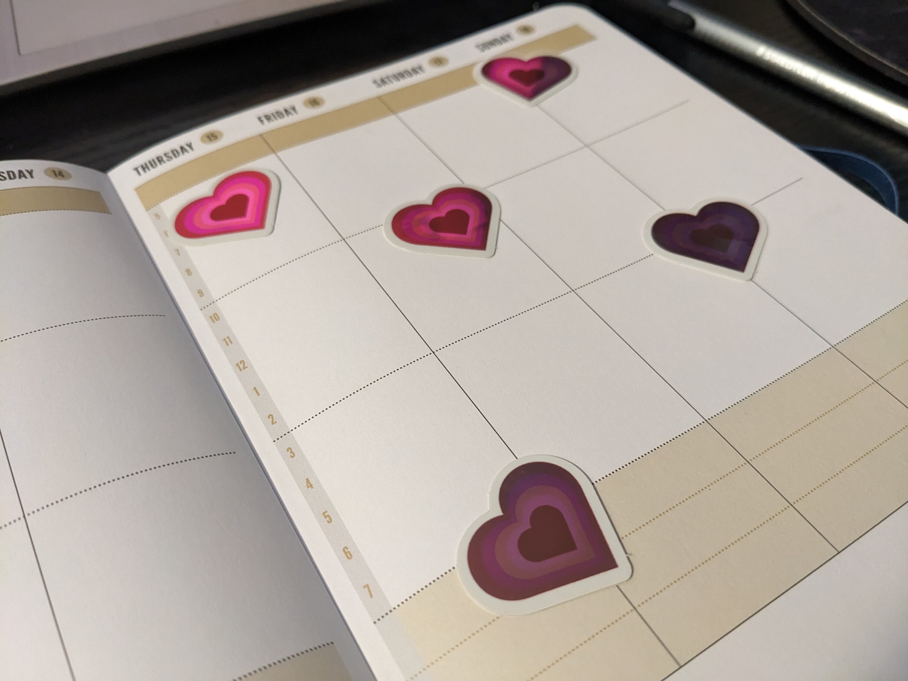 5 Pack Mini Pink Holographic Rainbow Hearts for Planners, Cards, Gifts ...