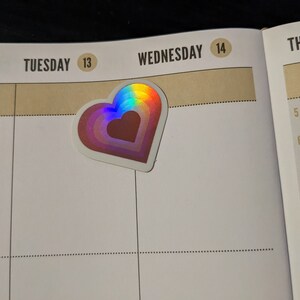 5 Pack Mini Pink Holographic Rainbow Hearts for Planners, Cards, Gifts ...