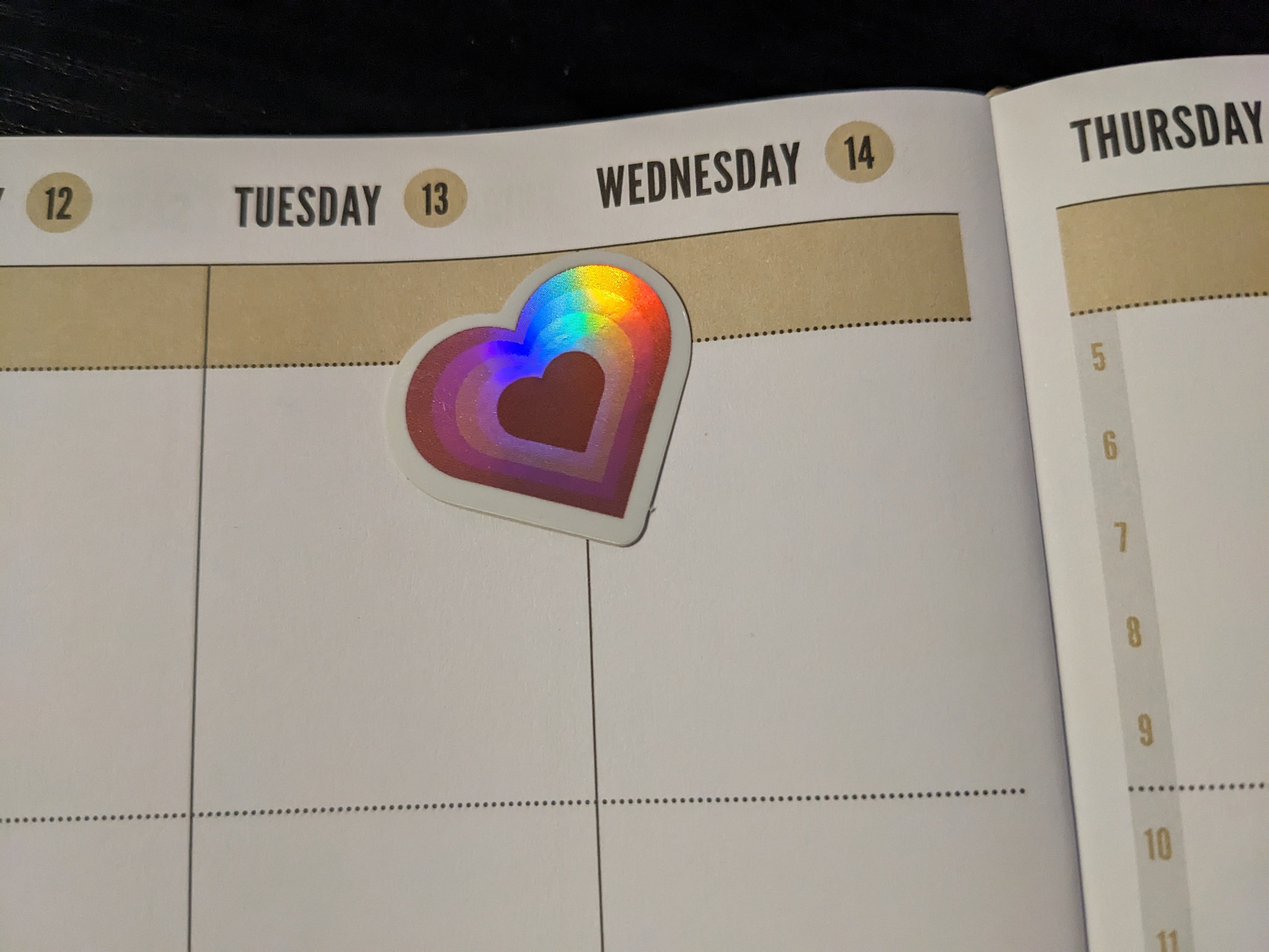 5 Pack Mini Pink Holographic Rainbow Hearts for Planners, Cards, Gifts ...