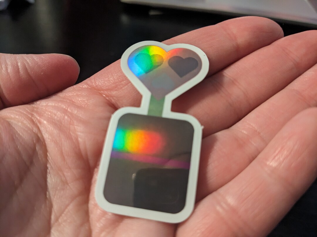Holographic Heart Man Sticker for Planners, Gifts, Laptops, Water ...
