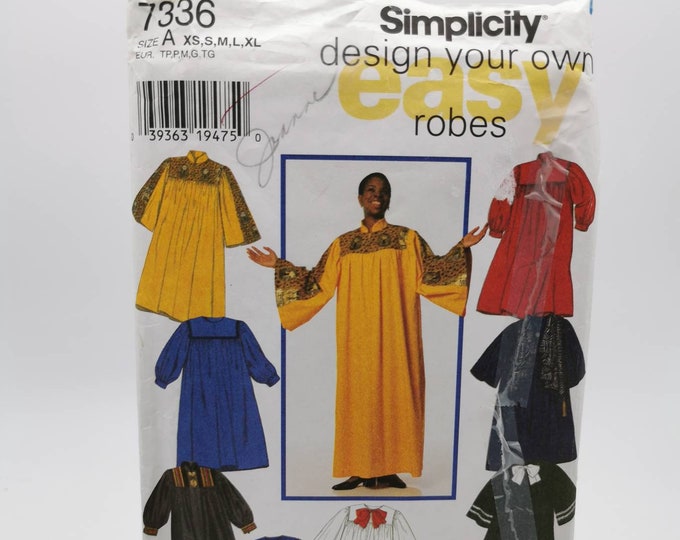 Simplicity Pattern 7336 Easy Choir Graduation Gown Robe Unisex Mens ...