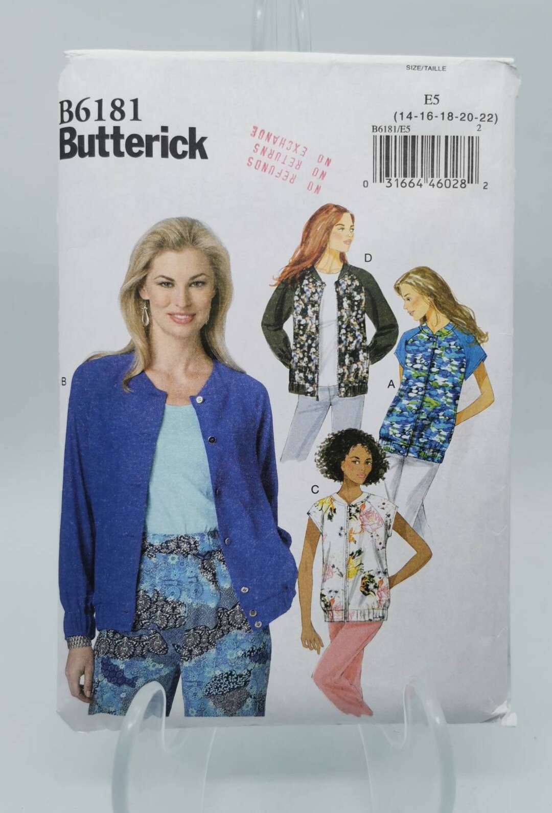 Butterick Pattern 6181 Easy Womens Jacket Spring Summer - Etsy