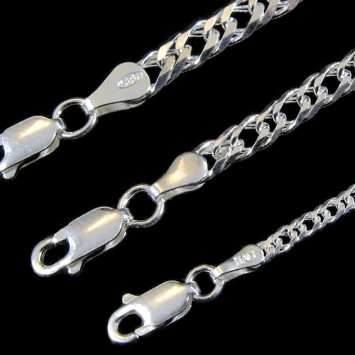Sterling Silver Solid Curb Chain 3mm 16 18 - Etsy UK