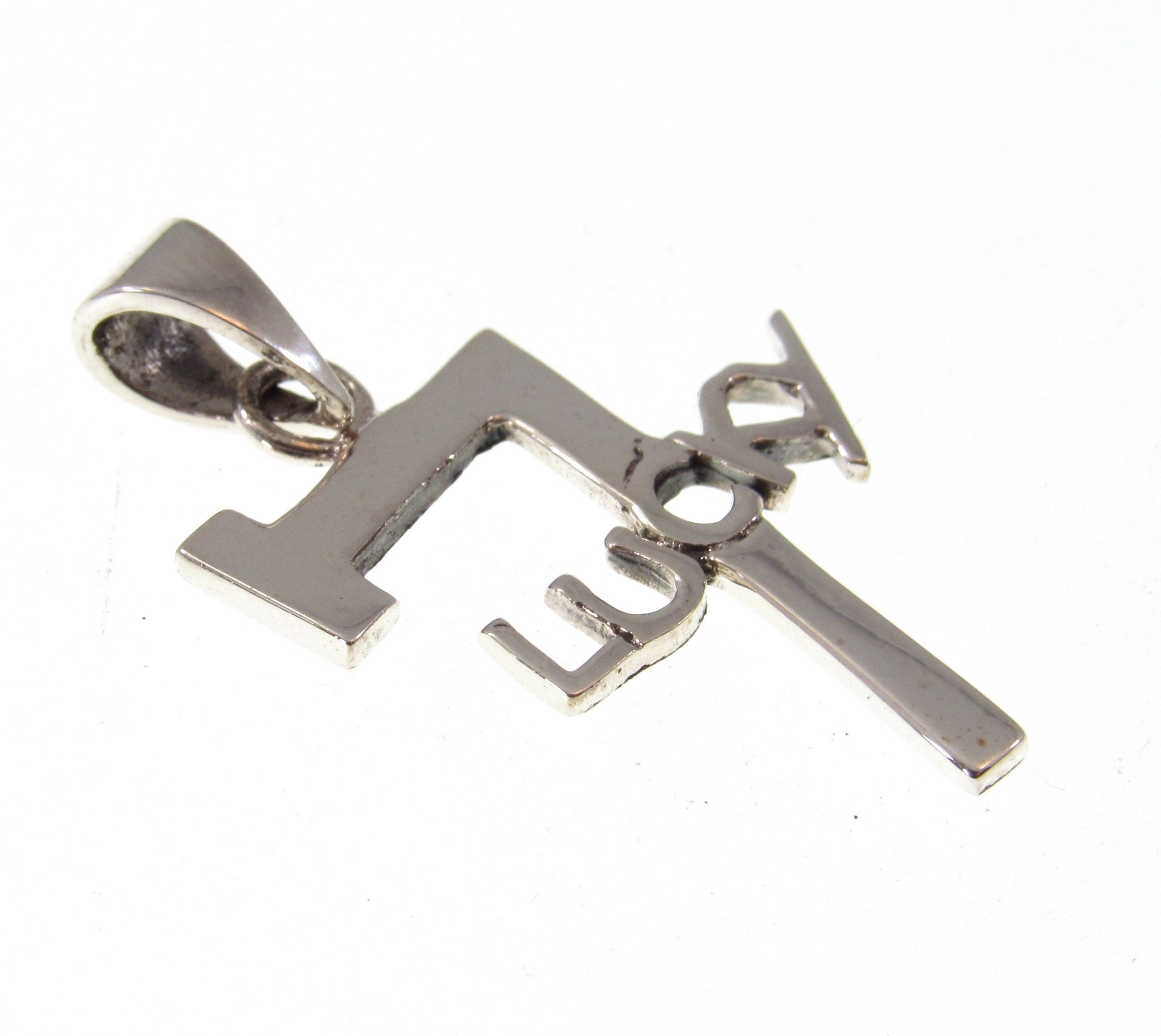 Solid 925 Sterling Silver Lucky 7 Pendant Handcrafted Las - Etsy