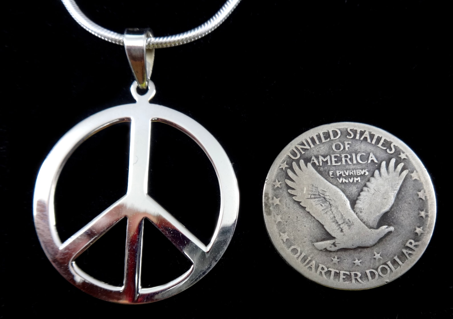 Handcrafted Solid 925 Sterling Silver Peace Sign Pendant | Etsy