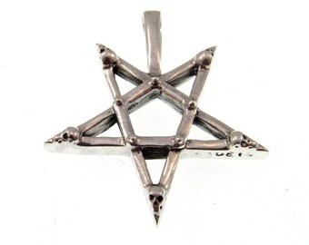 Silver Inverted Pentagram Pendant - Etsy