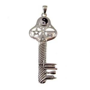 Solid 925 Sterling Silver the Bewitching Key of Magick Wicca Pendant by ...