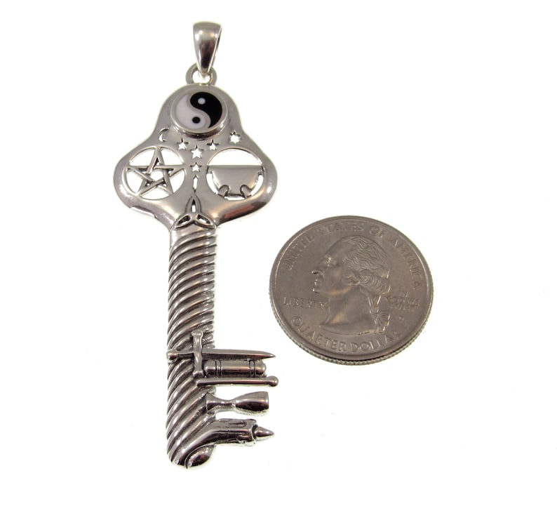 Solid 925 Sterling Silver the Bewitching Key of Magick Wicca - Etsy
