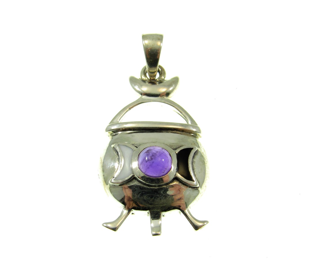 Solid 925 Sterling Silver Magickal Witch's Cauldron Pendant, Choose ...