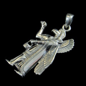 Solid 925 Sterling Silver Nisroch Assyrian Deity Pendant, God of ...