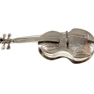 Large Solid 925 Sterling Silver Violin & Bow Locket Pendant ...