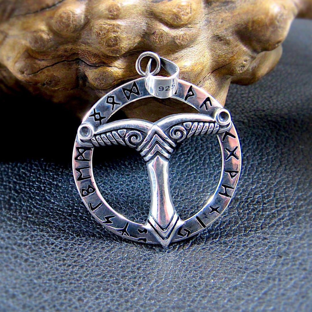 Solid 925 Sterling Silver Irminsul Pendant – Handcrafted Norse Jewelry ...