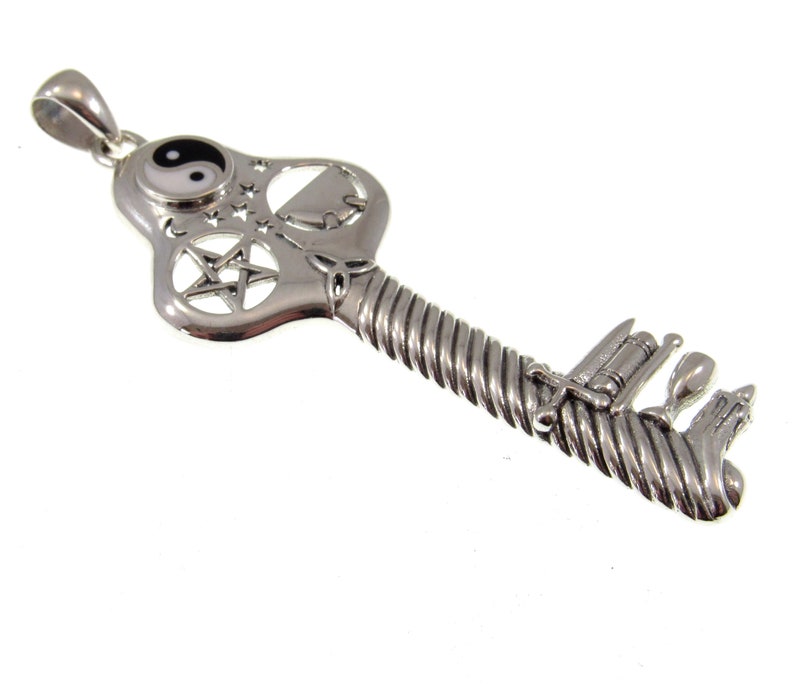 Solid 925 Sterling Silver the Bewitching Key of Magick Wicca - Etsy