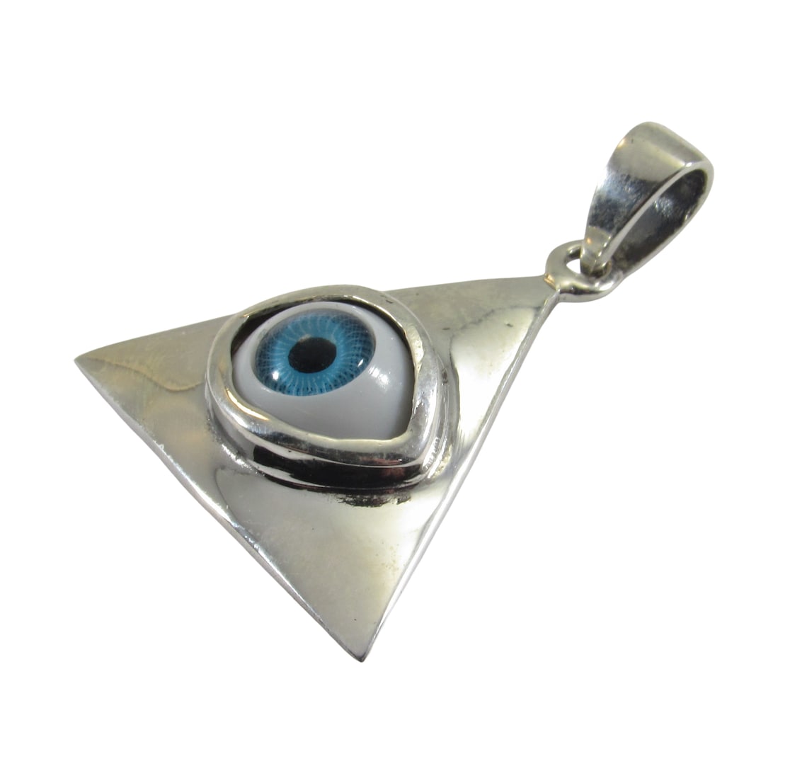 Goofy Eye in Pyramid Pendant Eyeball Triangle All Seeing - Etsy