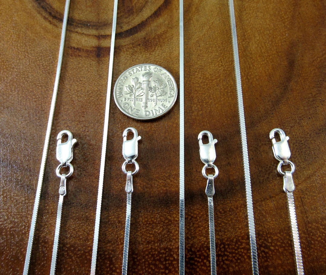 Solid 925 Sterling Silver Square Snake Chain for Pendants and Charms ...