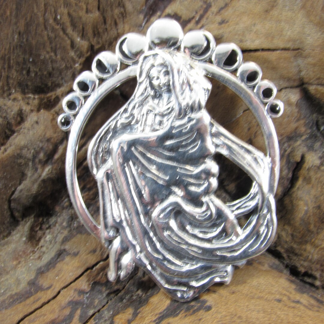 Solid 925 Sterling Silver Phases of the Moon Pendant by Mickie Mueller ...