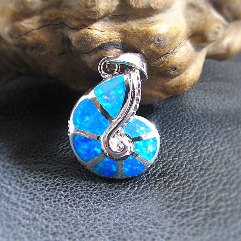 Nautilus Pendant Blue - Etsy