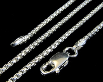 Solid .925 Italian Sterling Silver 1.5mm Box Chain 16 - Etsy