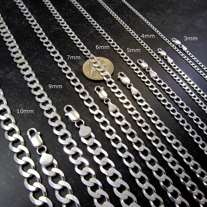 Silver Curb Chain - Etsy