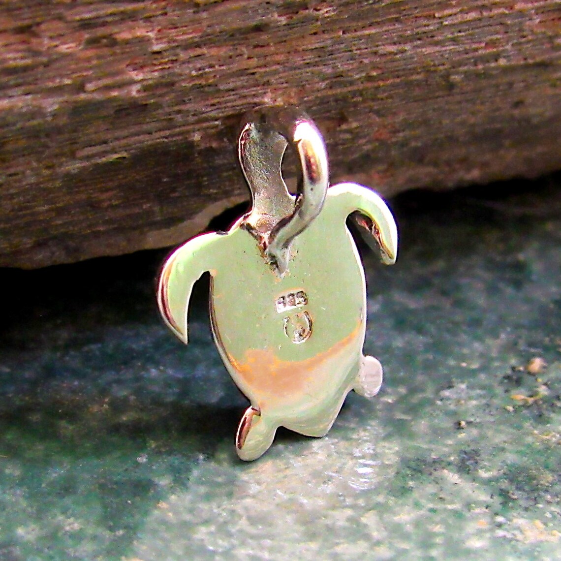 Solid 925 Sterling Silver Paua Shell Turtle Pendant – Sea Turtle Charm ...
