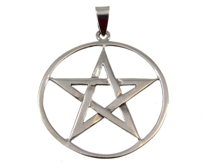 Satanic Inverted Pentagram Star Necklace, 925 Silver Upside Down ...