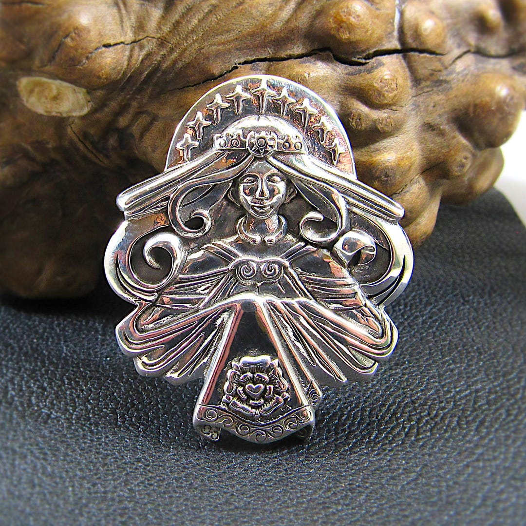 Solid 925 Sterling Silver Inanna Pendant, Celtic Queen of Heaven Slide ...