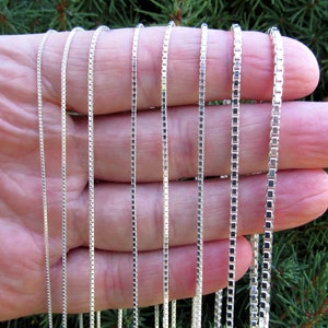 Solid 925 Sterling Silver Italian Box Chain, Men's and Women's Fine ...