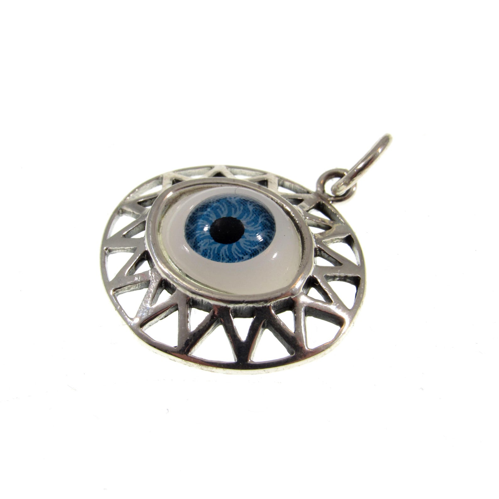 Goofy Eye in Oval Pendant, Eyeball Charm, All Seeing Eye, Handcrafted ...