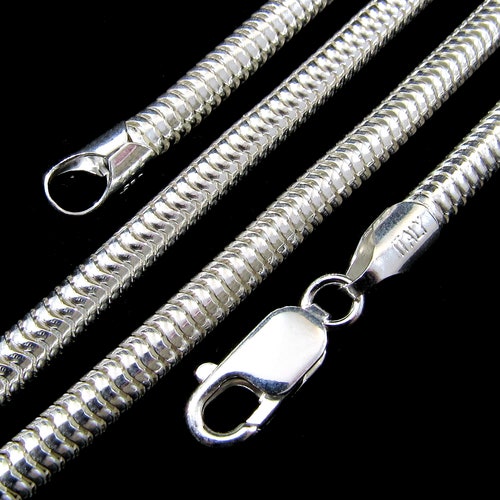 2.5MM Solid 925 Sterling Silver Italian Round Unisex Snake | Etsy