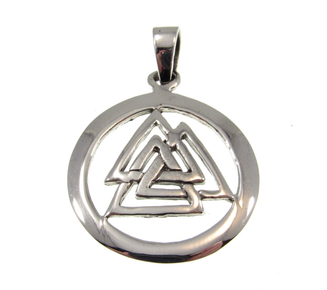 Solid 925 Sterling Silver Norse Viking God Odin Valknut Pendant ...