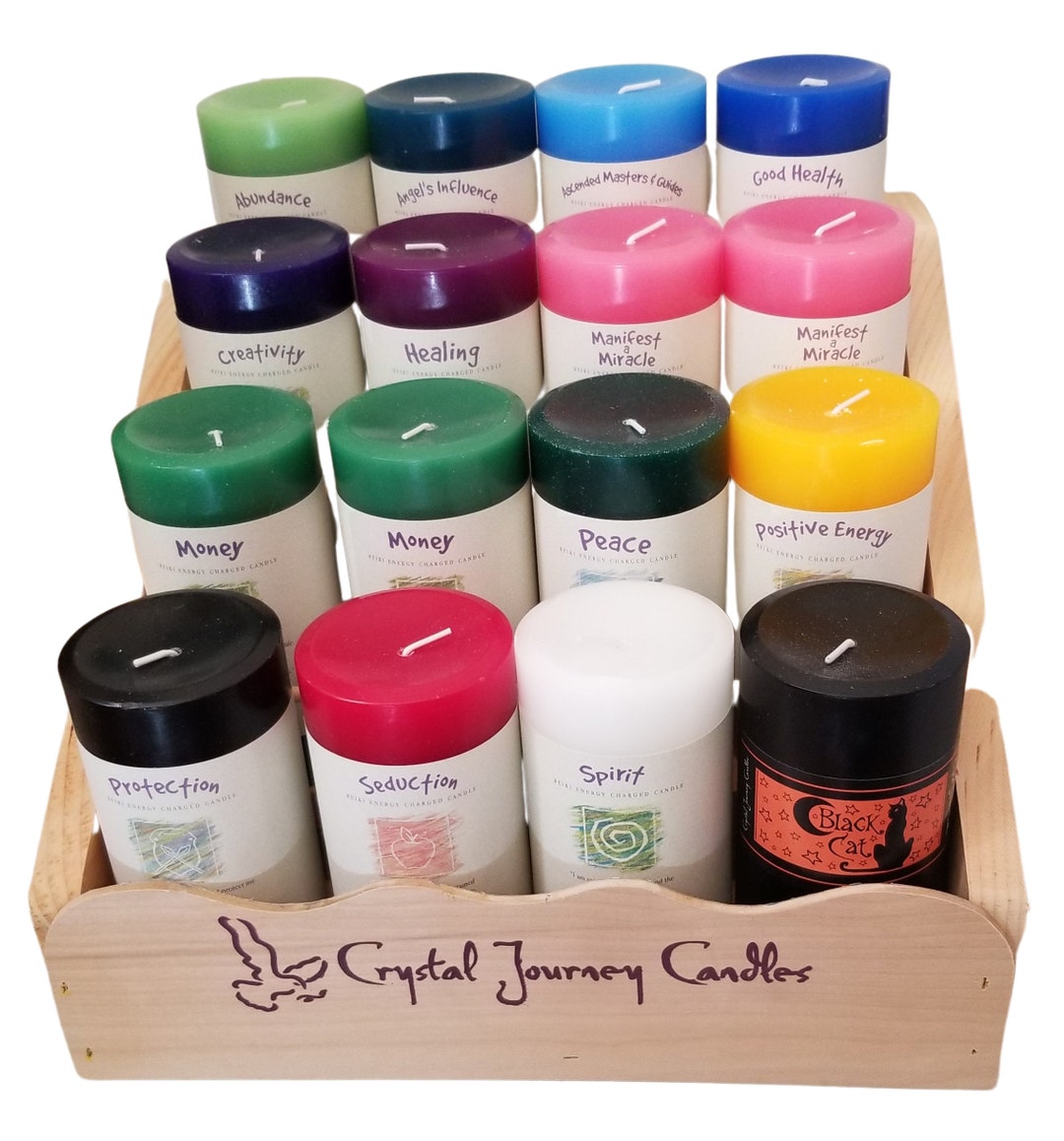 Reiki Charged 3x6 Herbal Magic Intention Candles, Scented Manifestation ...