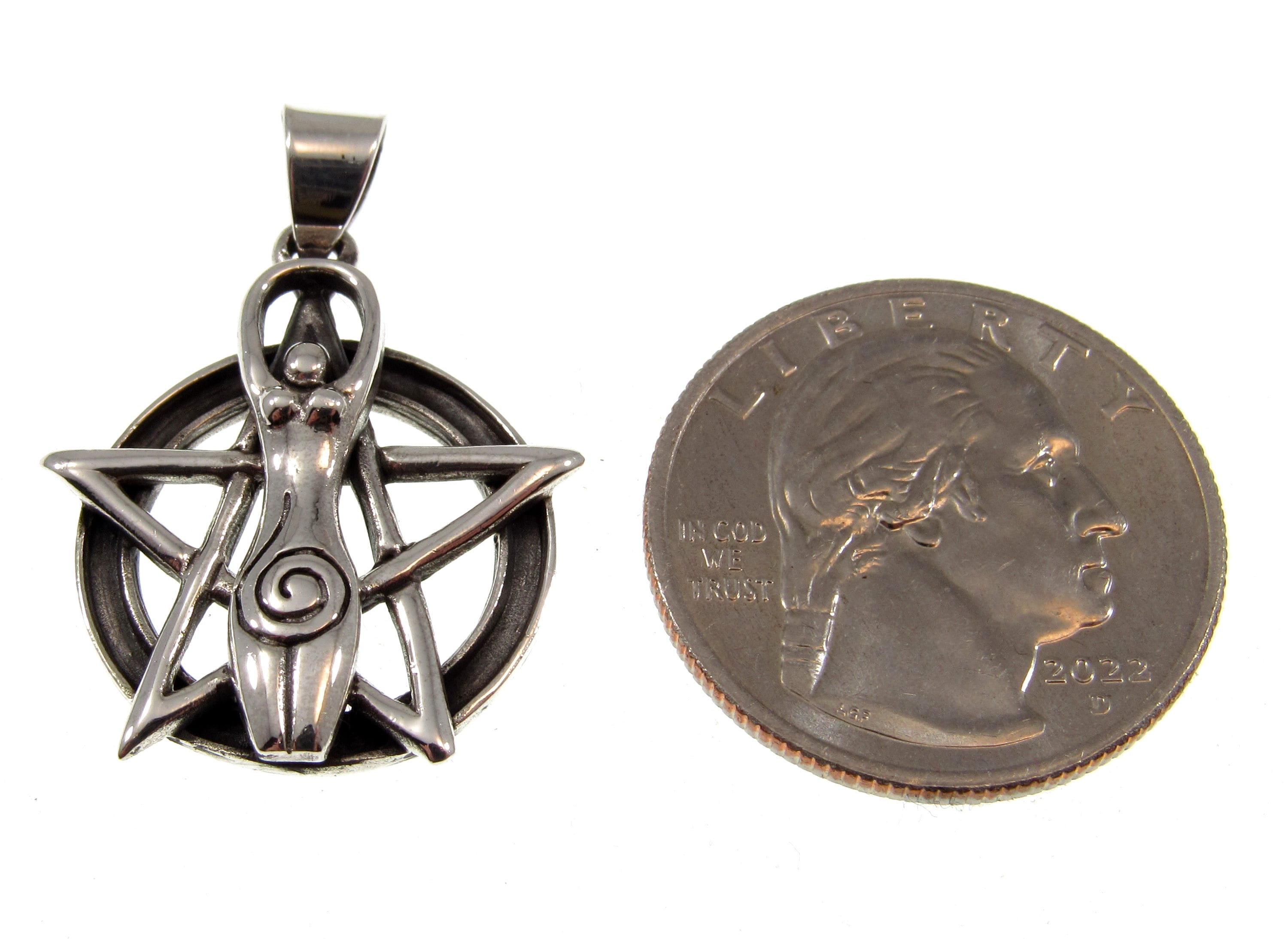 Solid 925 Sterling Silver Spiral Goddess Pentacle Pendant – Sacred ...