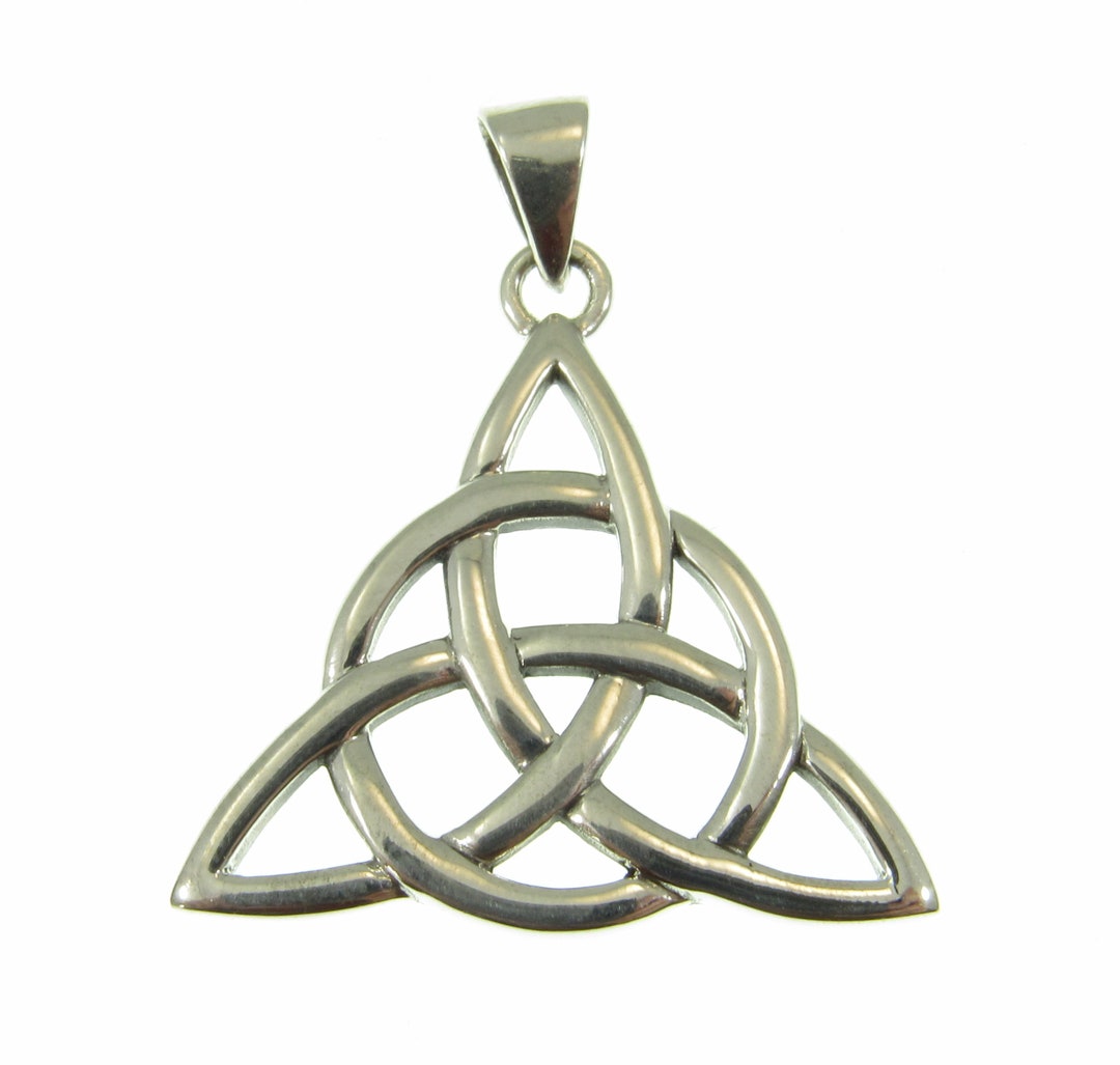 Solid 925 Sterling Silver Trinity Knot Pendant, Divine Power of the ...