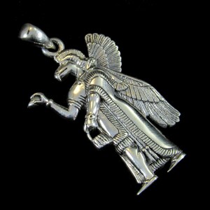 Solid 925 Sterling Silver Nisroch Assyrian Deity Pendant, God of ...