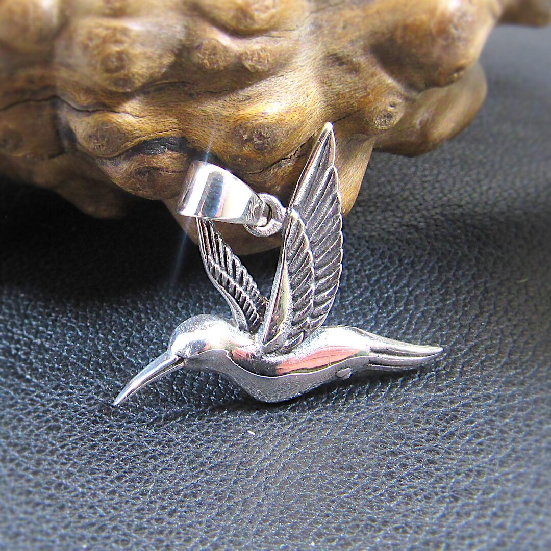 Sterling 925 Silver Hummingbird Pendant – Humming Bird Necklace Charm ...