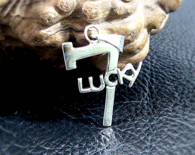 Solid 925 Sterling Silver Lucky 7 Pendant – Handcrafted Good Luck ...
