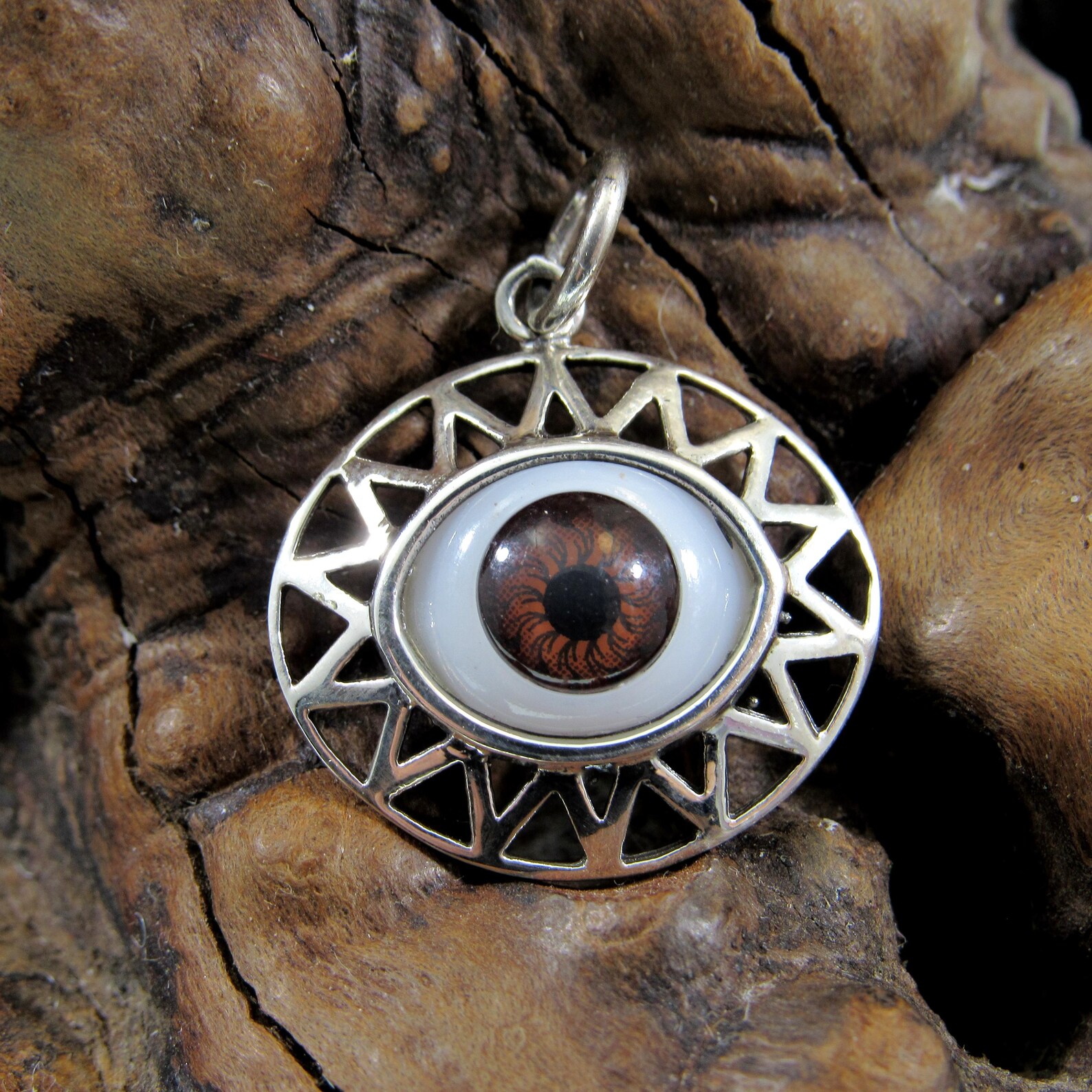 Goofy Eye in Oval Pendant, Eyeball Charm, All Seeing Eye, Handcrafted ...