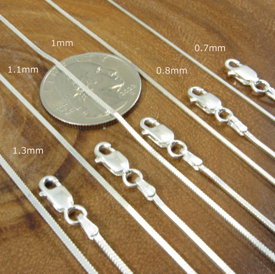 Solid 925 Sterling Silver Square Snake Chain, Feminine Minimalist ...