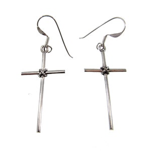 Solid 925 Sterling Silver Cross Earrings – Christian Jewelry, Faith ...