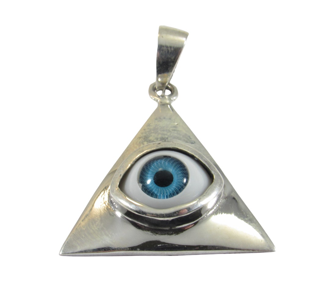 Goofy Eye in Pyramid Pendant, Eyeball Triangle, All Seeing Eye ...