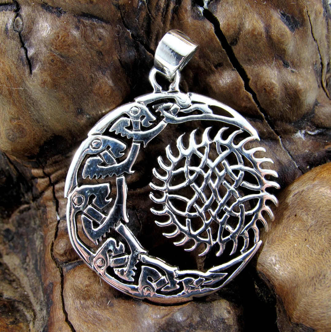 Solid 925 Sterling Silver Crescent Moon and Sun Pendant, Handcrafted ...