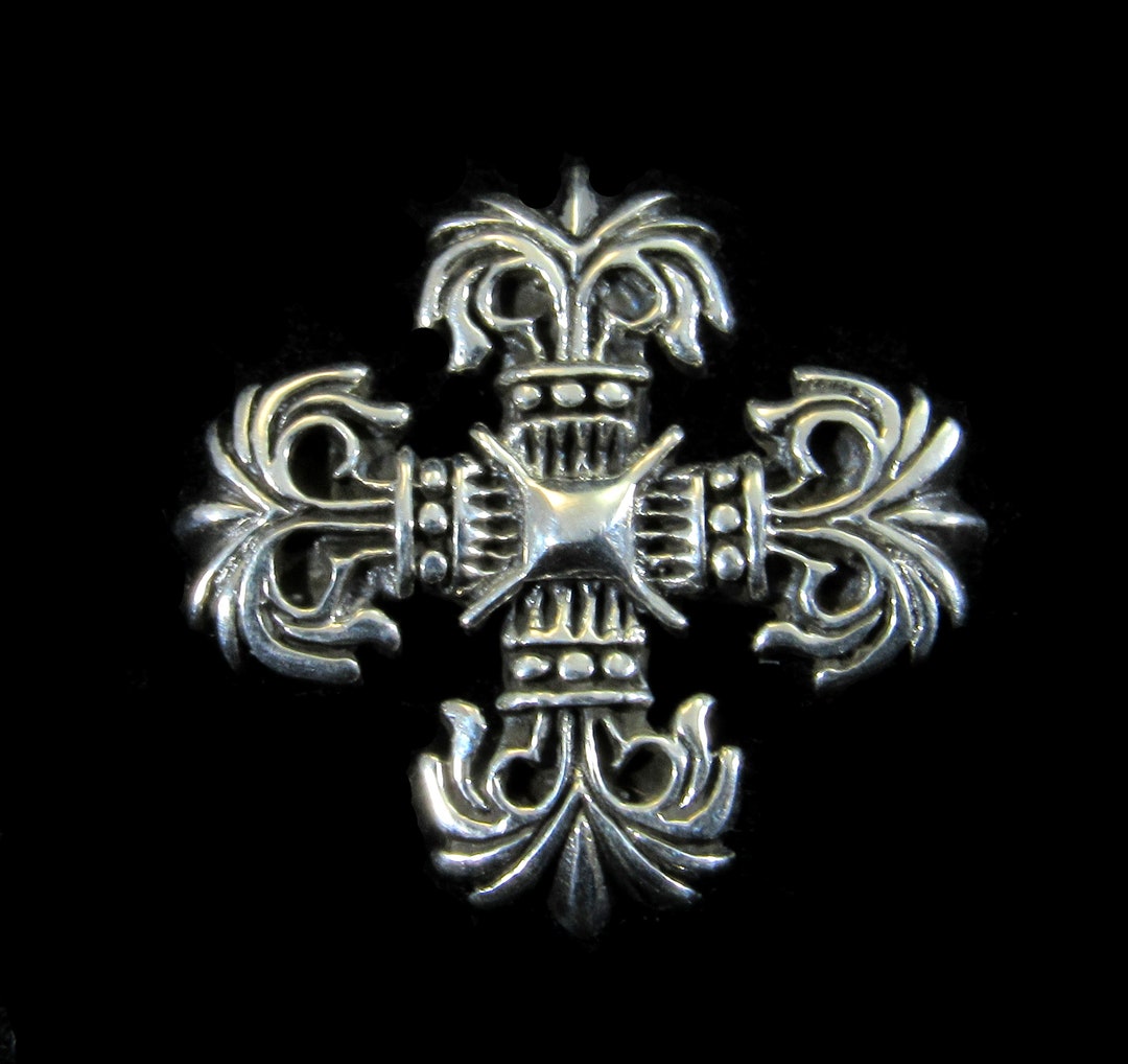 Solid 925 Sterling Silver Square Filigree Cross Pendant, Handcrafted ...