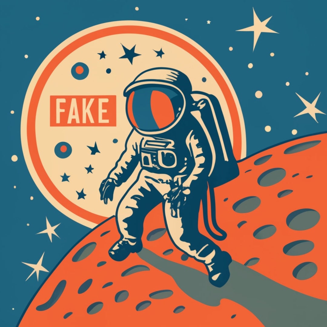 Sticker Moon Landing is Fake. Thick, Durable Vinyl Sticker. - Etsy