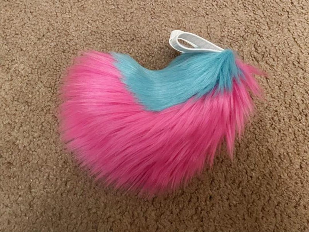 Turquoise and Hot Pink Mini Fursuit Nub Tail - Etsy