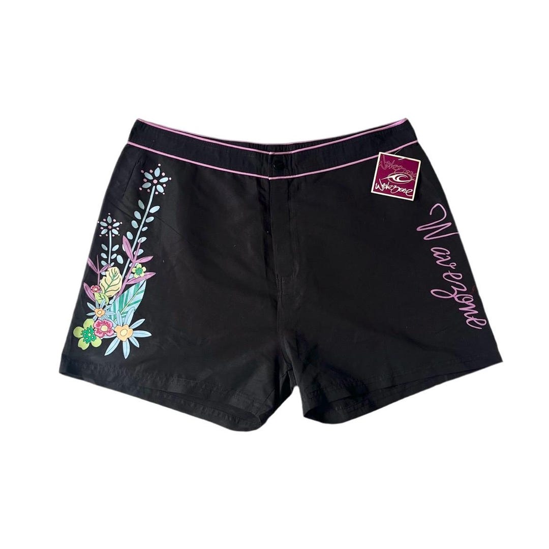 2000s Surfer Black Graphic Board Shorts NWT Deadstock - Etsy