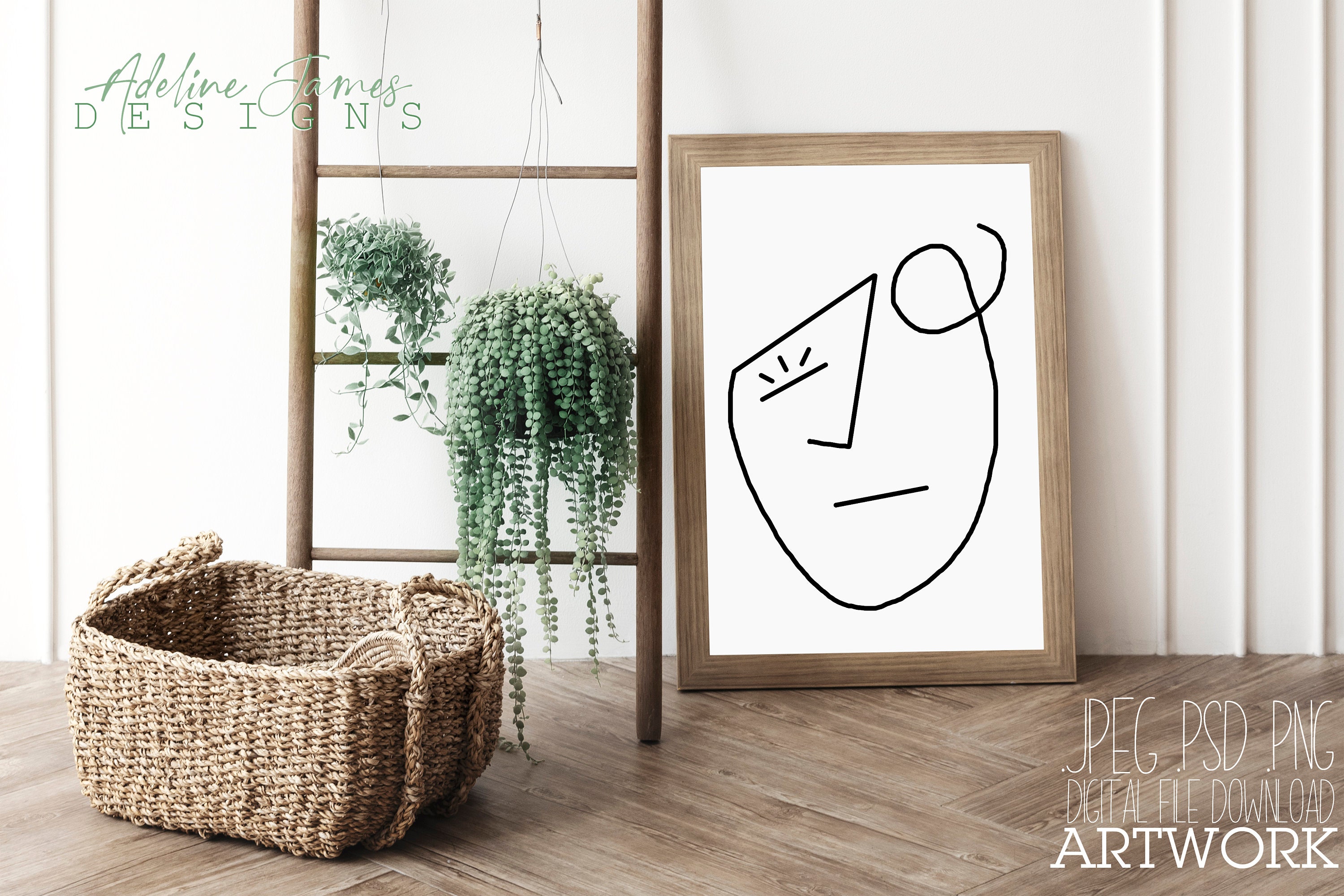 Scribble Face Digital Artwork download JPEG | Etsy